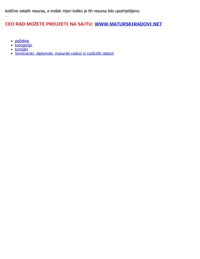 Seminarski diplomski klasifikacija troskova-722 | PDF