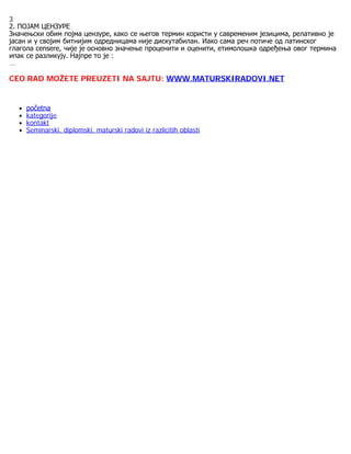 Seminarski diplomski komunikacija i-cenzura | PDF