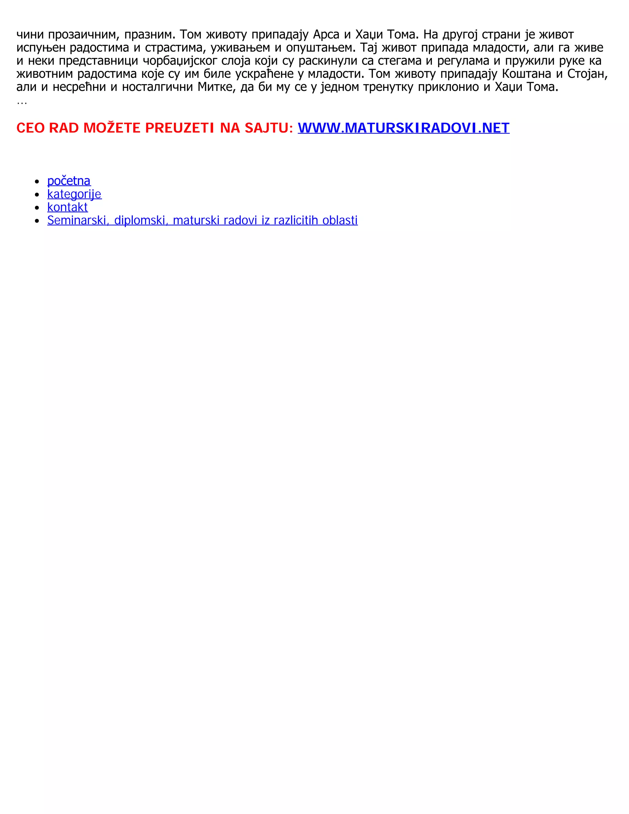 Seminarski diplomski kostana bora-stankovic | PDF