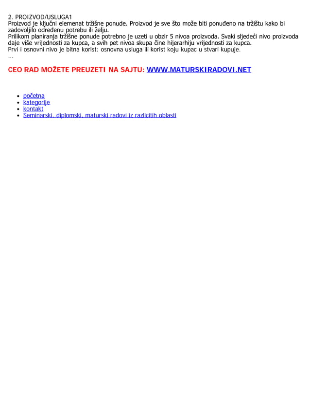 Seminarski diplomskimarketing miks-270 | PDF