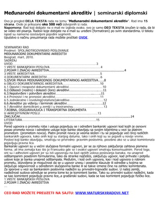 Seminarski diplomskimedunarodni dokumentarni-akreditiv | PDF