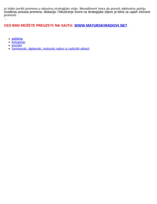 Seminarski diplomskimodeli upravljanja-promenama | PDF