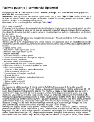Seminarski diplomskipasivno pusenje | PDF