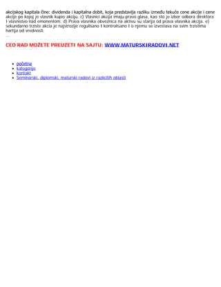 Seminarski diplomski trziste akcija-777 | PDF