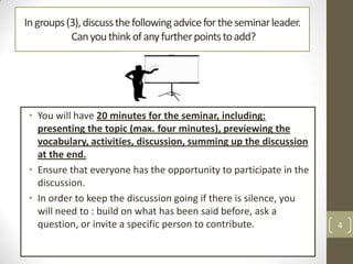 Seminar skills practice | PPTX