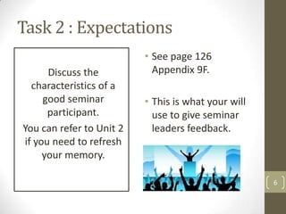 Seminar skills practice | PPTX