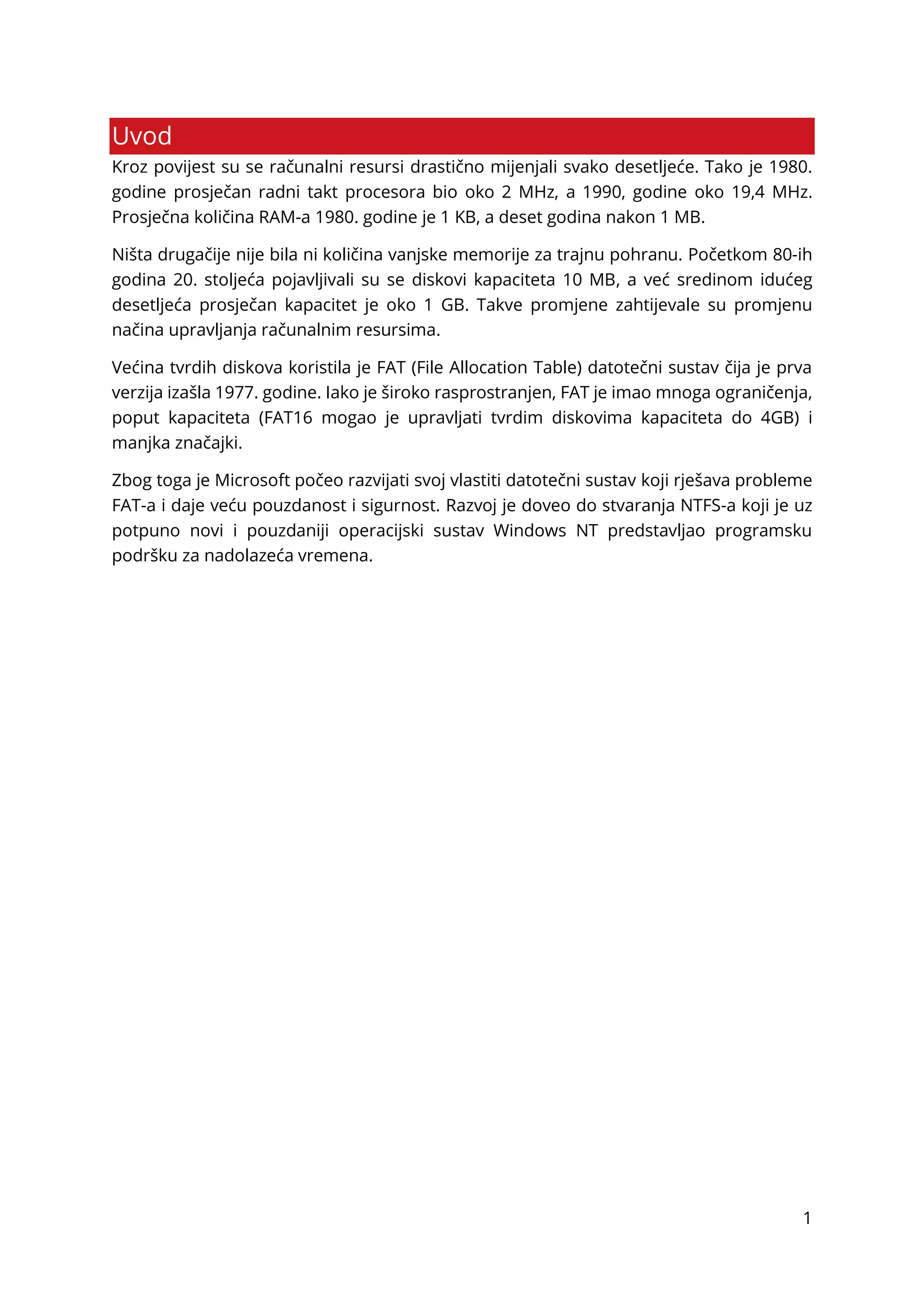 NTFS - seminarski rad (2018) | PDF