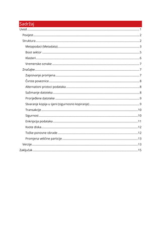NTFS - seminarski rad (2018) | PDF