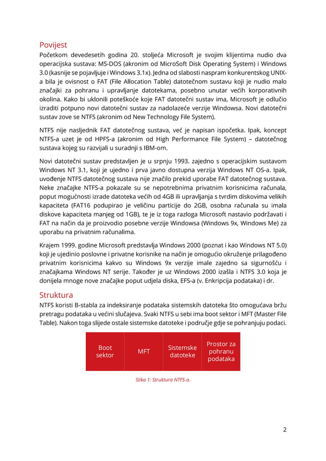 NTFS - seminarski rad (2018) | PDF