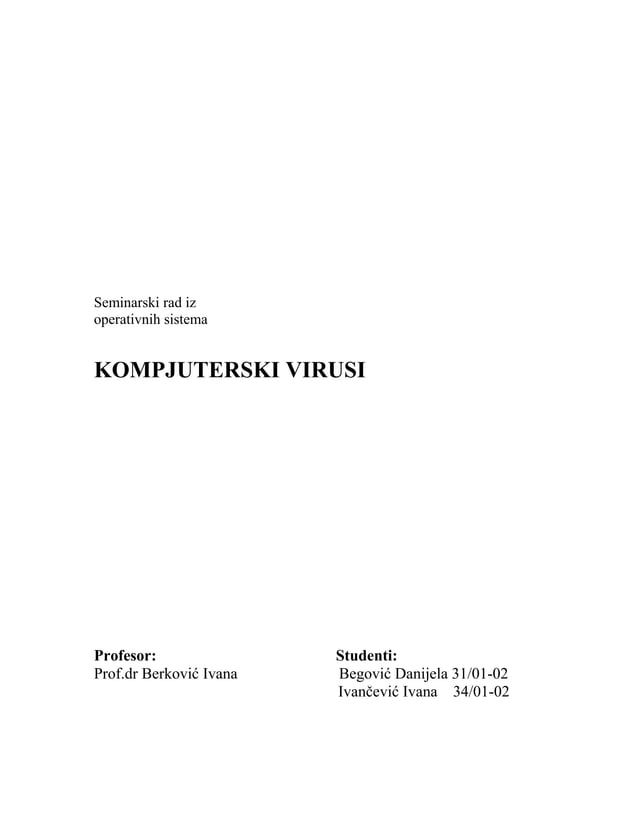 Seminarski virusi | PDF | Free Download