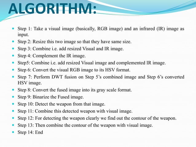 concealed weapon detection using digital image processing | PPTX ...