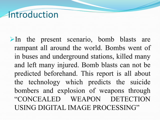 concealed weapon detection using digital image processing | PPTX | Cameras and Camcorders ...