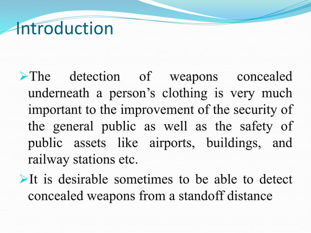 concealed weapon detection using digital image processing | PPTX | Cameras and Camcorders ...