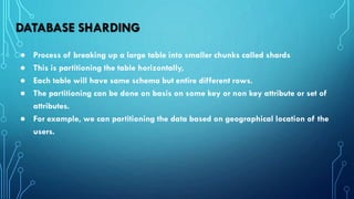 Database Shrading and cassandra architecture | PPT