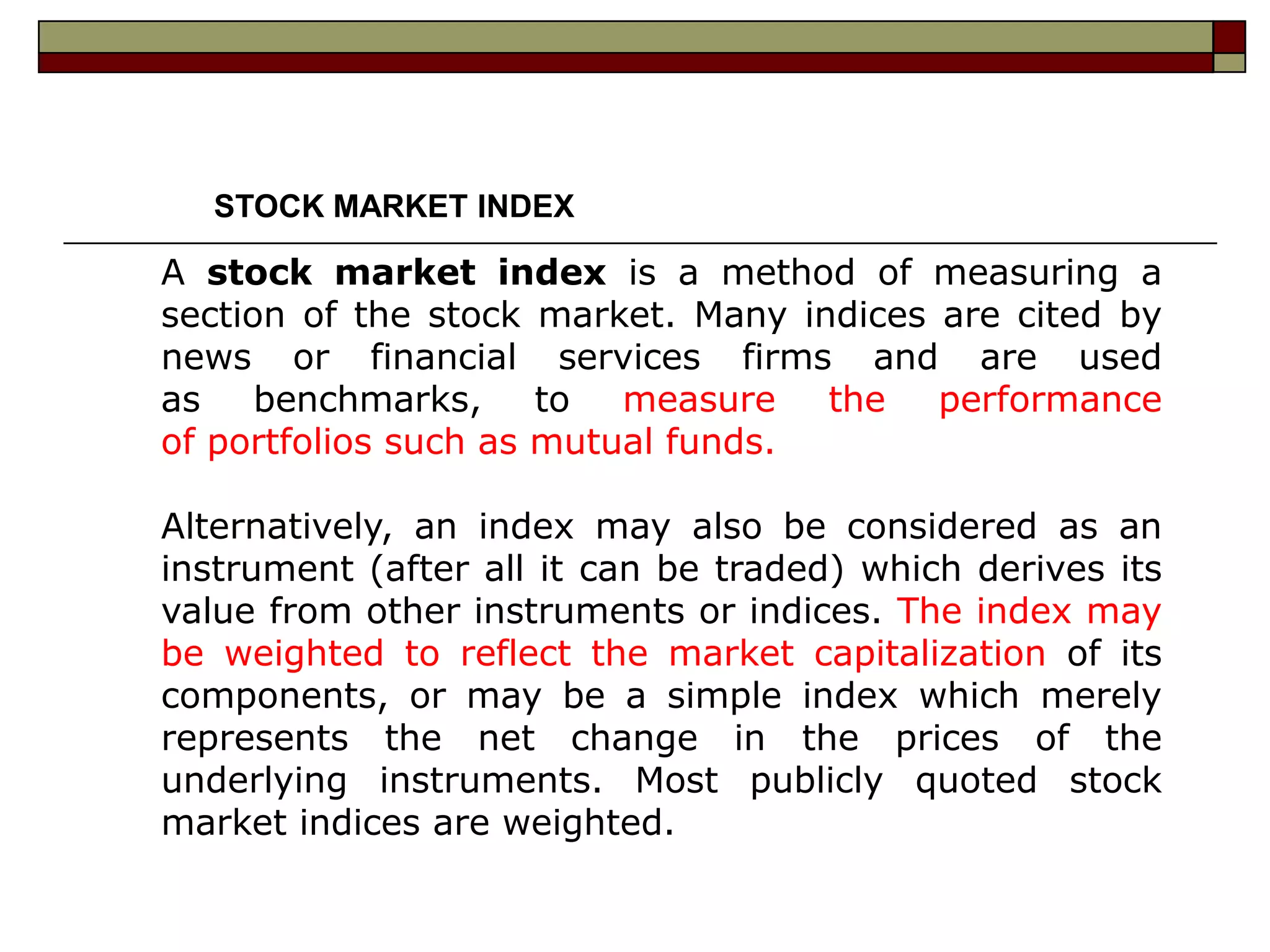 STOCK MARKET INDICES | PPTX
