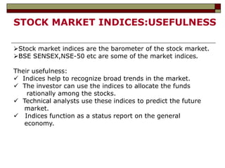 STOCK MARKET INDICES | PPTX