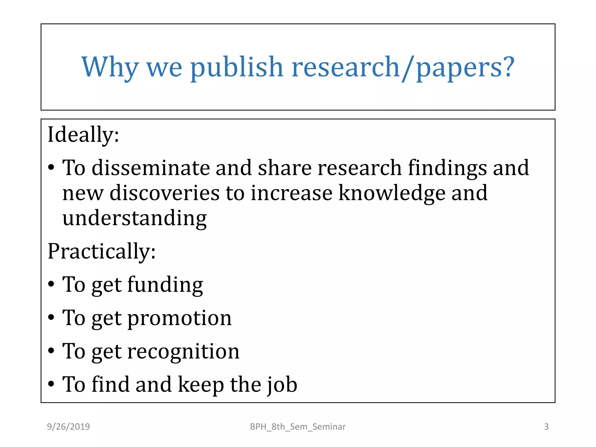 Publishing Scientific Papers | PPTX