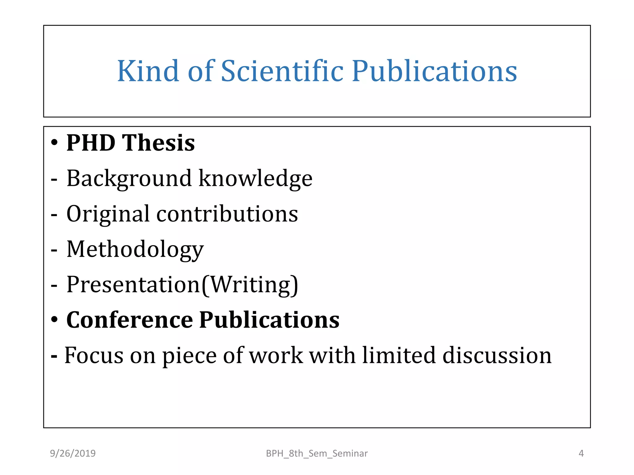 Publishing Scientific Papers | PPTX