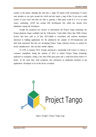 Google''s Project Tango | DOCX | Smartphones | Consumer Electronics