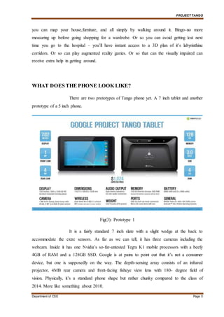 Google''s Project Tango | DOCX | Smartphones | Consumer Electronics