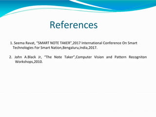 presentation on the topic of smart note taker | PPT