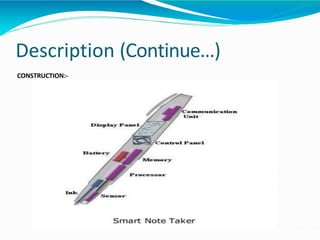 presentation on the topic of smart note taker | PPT