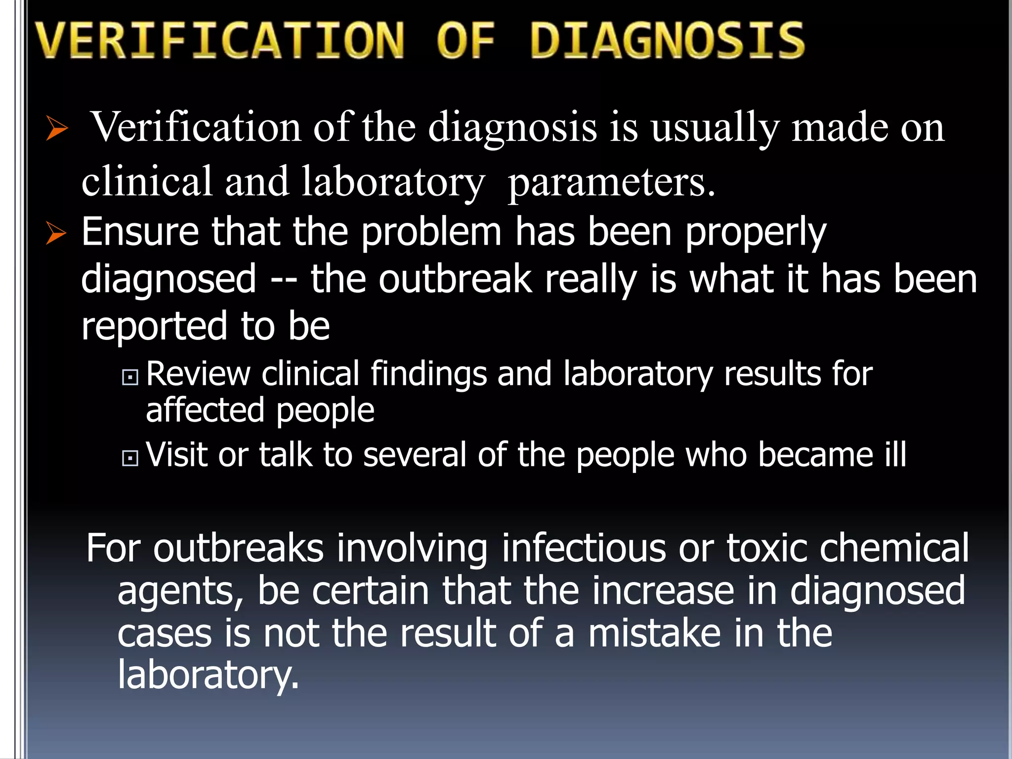 outbreak investigation - types of epidemics and investigating them | PPTX