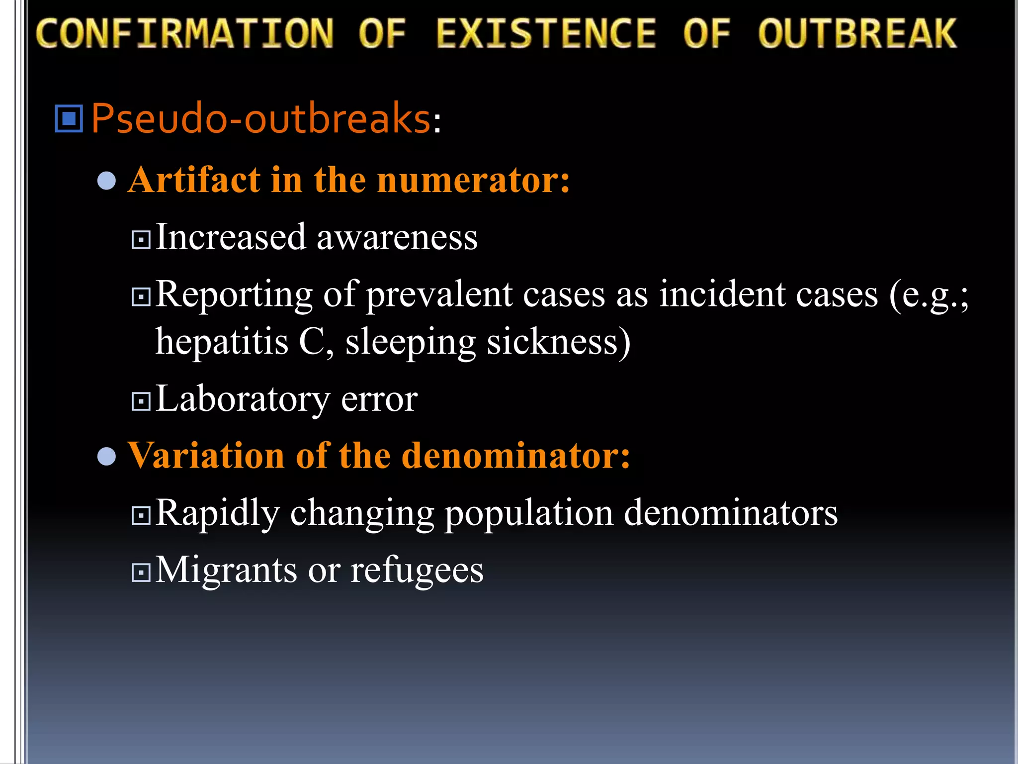 outbreak investigation - types of epidemics and investigating them | PPTX