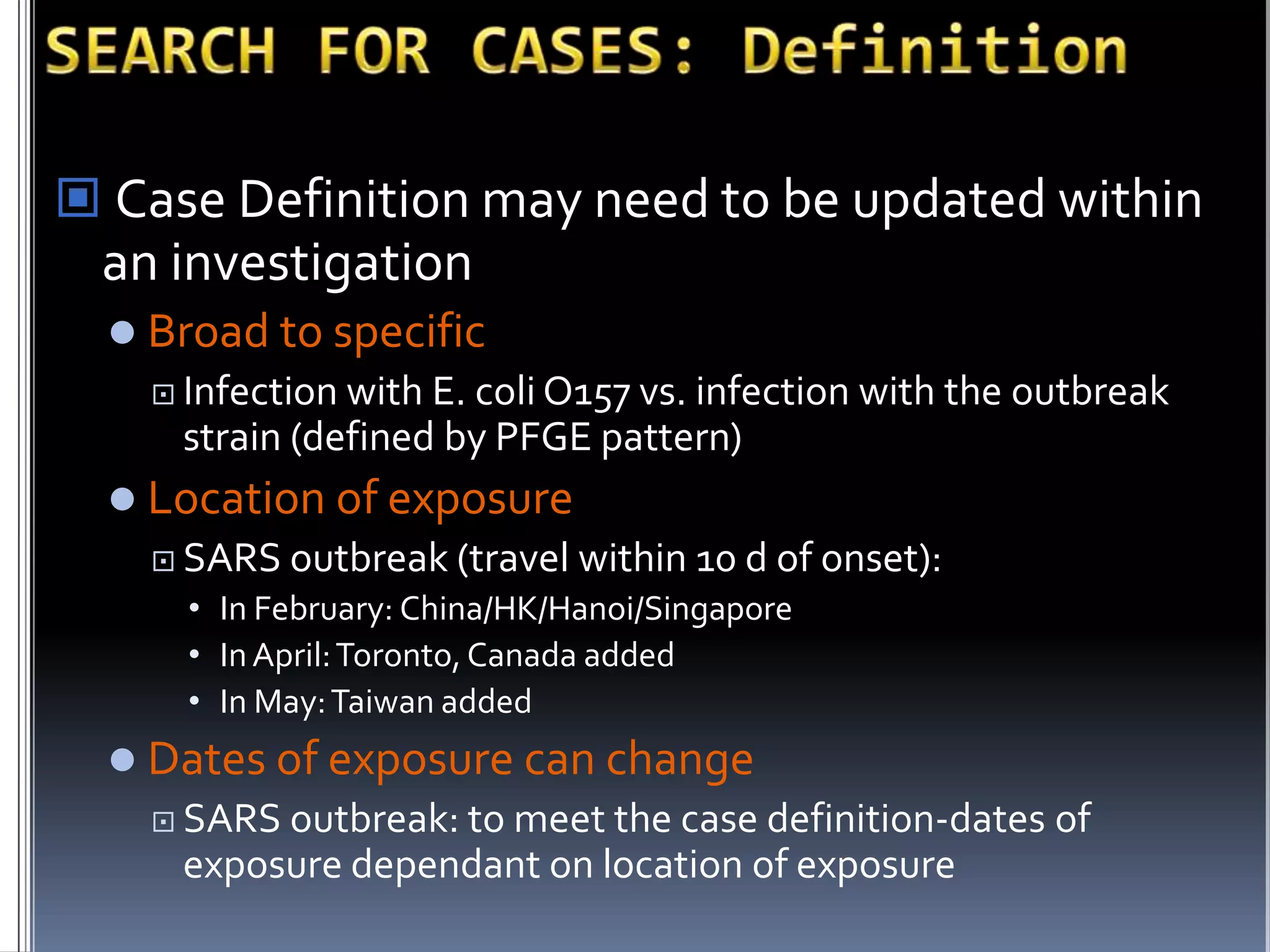 outbreak investigation - types of epidemics and investigating them | PPTX