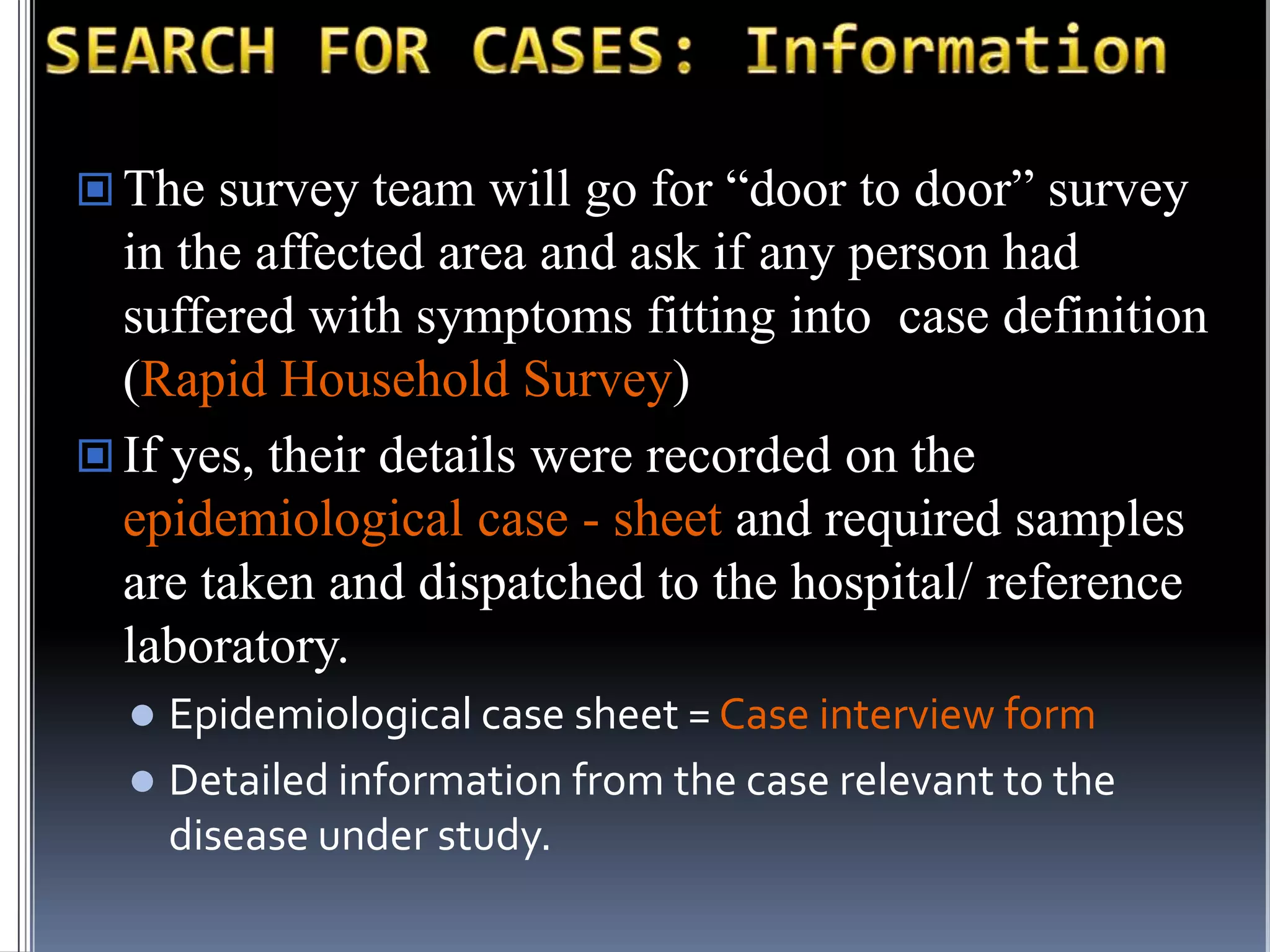 outbreak investigation - types of epidemics and investigating them | PPTX