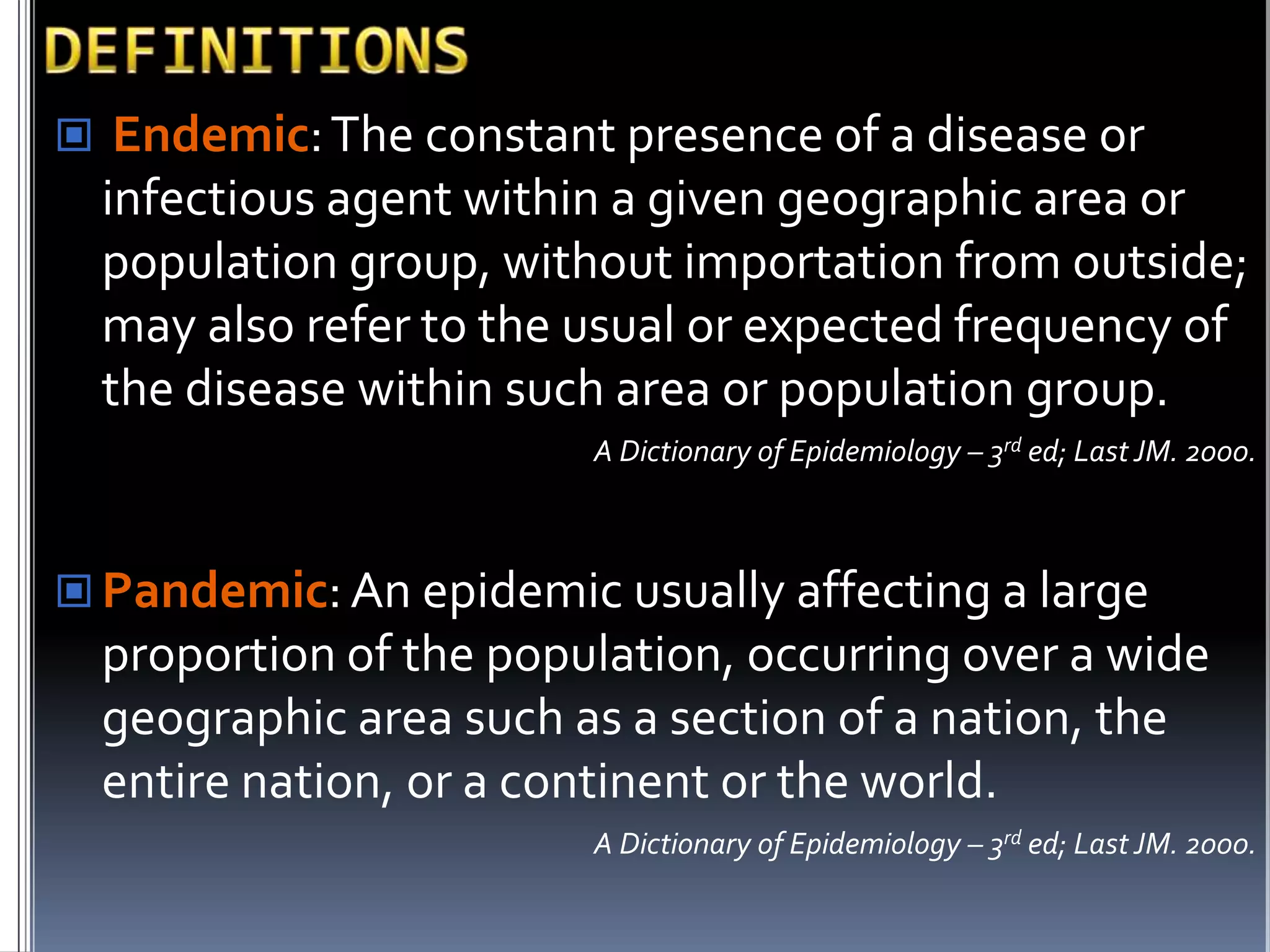 outbreak investigation - types of epidemics and investigating them | PPTX