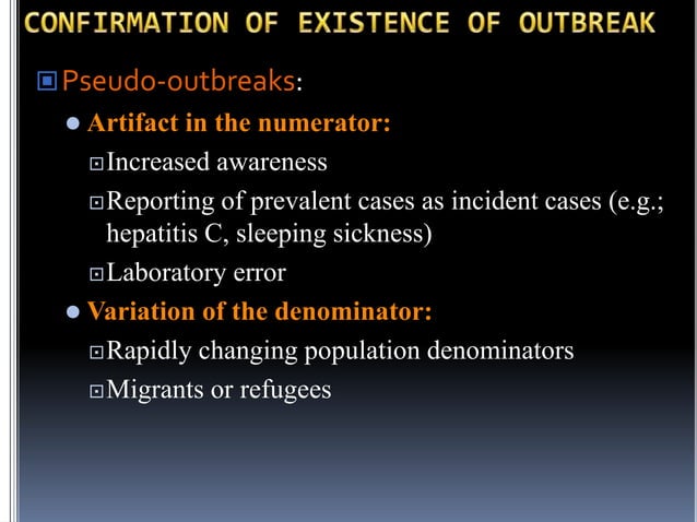 outbreak investigation - types of epidemics and investigating them | PPTX