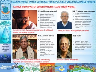 water conservation and policies for sustainable future | PPTX