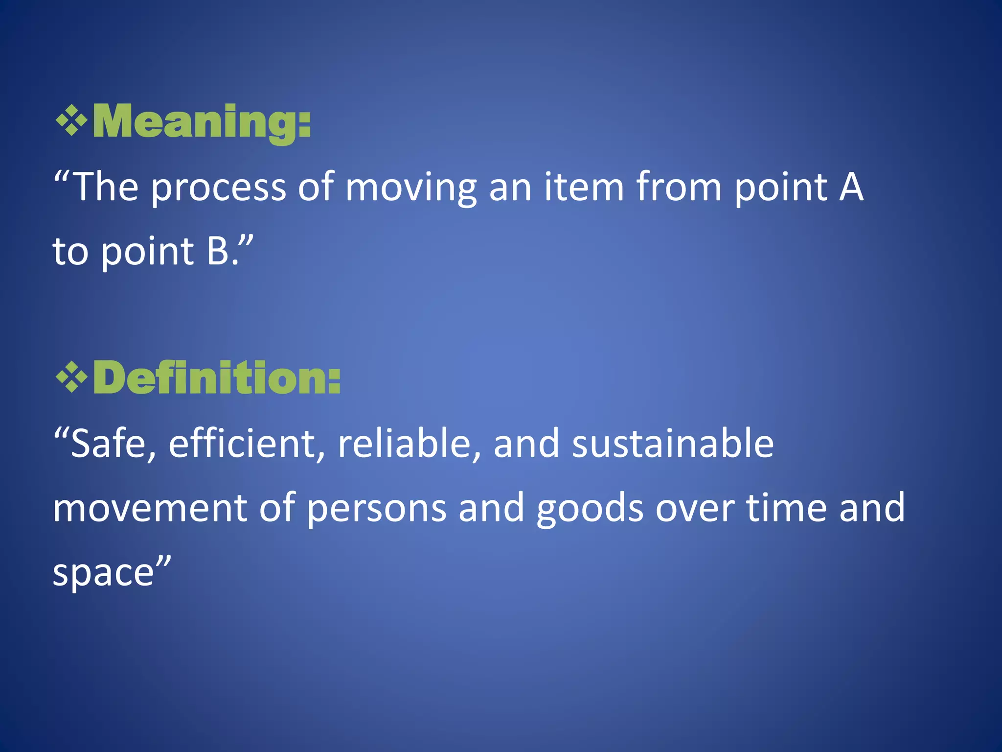 Concept of Transport Geography | PPTX