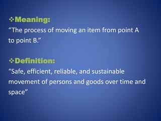 Concept of Transport Geography | PPTX