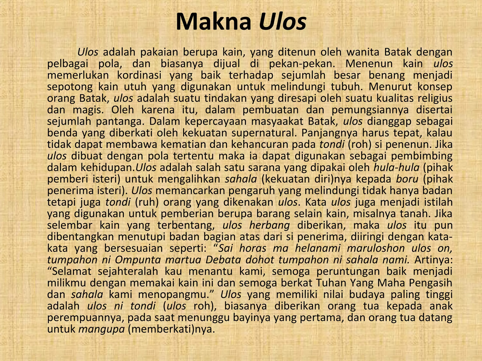 ULOS BATAK | PPT