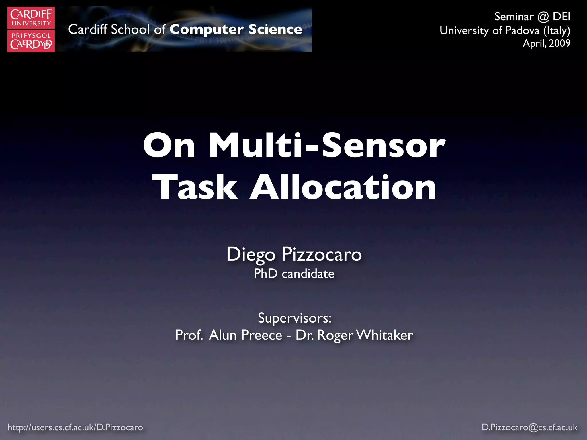 On Multi-Sensor Task Allocation | PPT