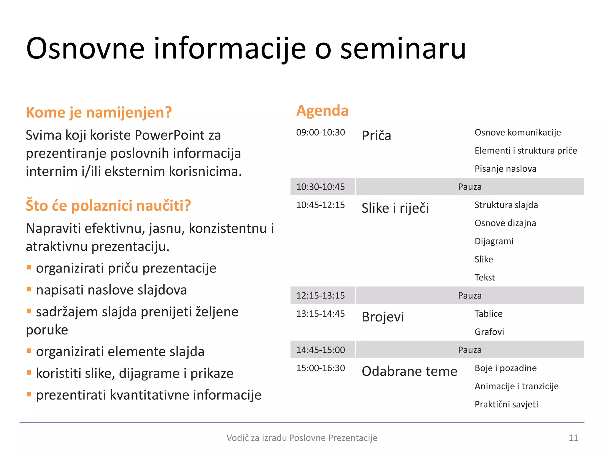 Seminar vodic za izradu poslovne prezentacije | PDF
