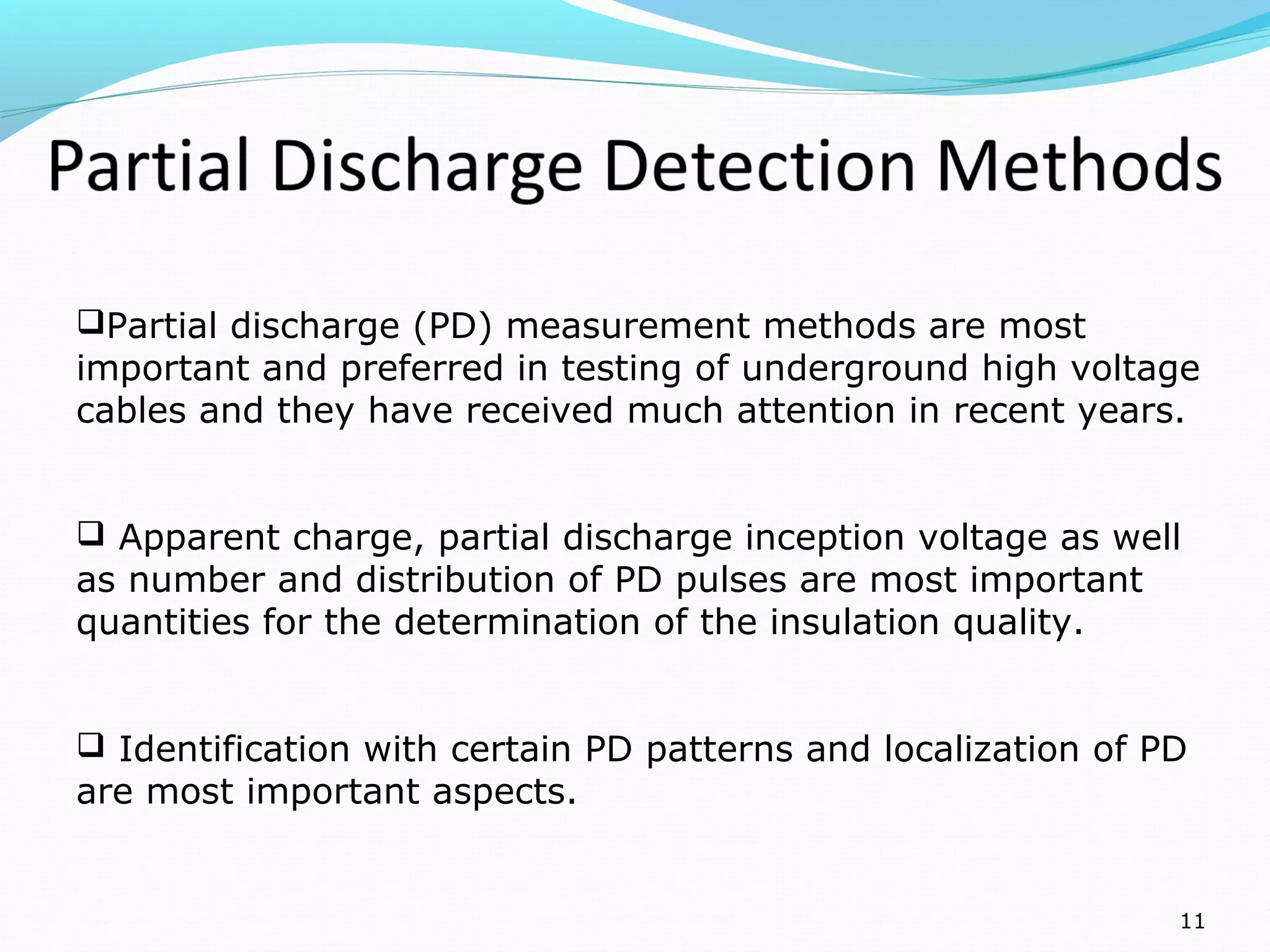 Seminar on Partial Discharge detection methods | PPT