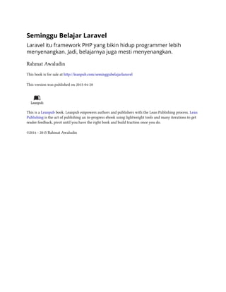 Seminggubelajarlaravel sample | PDF