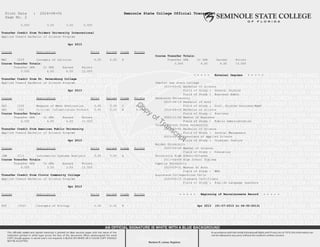 Seminole State College of Florida Transcript of Deepak (Danny) Singh August 5, 2024 | PPT