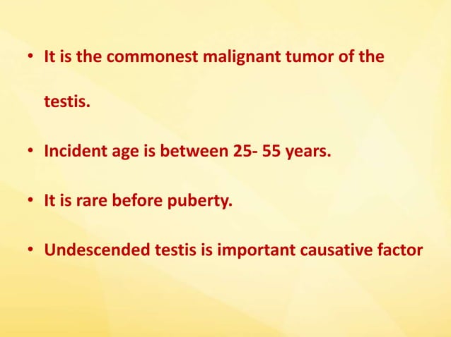 Seminoma | PPTX | Biological Sciences | Science