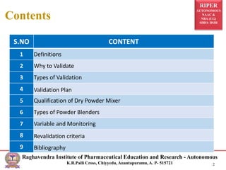 Qualification of Dry Powder Mixture | PPTX