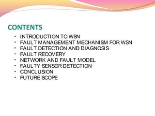 FAULT DETECTION IN WIRELESS SENSOR NETWORK | PPT