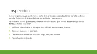 semiología y patologías del codo | PPTX