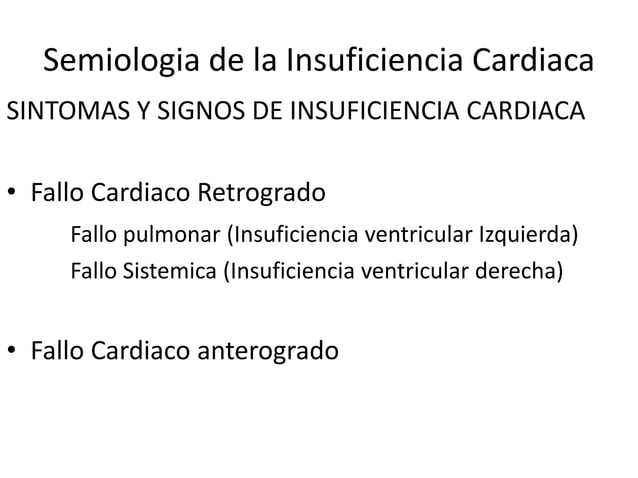 Semiologia de la insuficiencia cardiaca | PPT