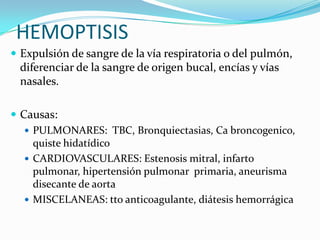 Semiologia del aparato respiratorio | PPTX