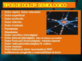 Semiologia del dolor | PPTX