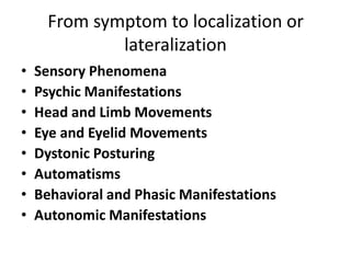 Semiology of seizures | PPTX