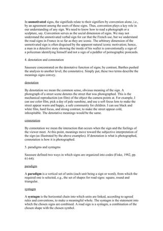 Semiology Reading - AS COMMS | PDF